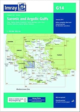 Imray Chart G14: Saronic and Argolic Gulfs (G Charts): Imray, Imray ...