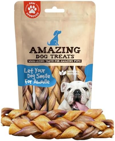 Amazon.com : Amazing Dog Treats - 6 Inch Braided Collagen Sticks for ...