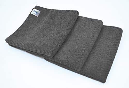 SOFTSPUN Microfiber Cloth - 3 pcs - 30x30 cms - 340 GSM Grey - Thick ...