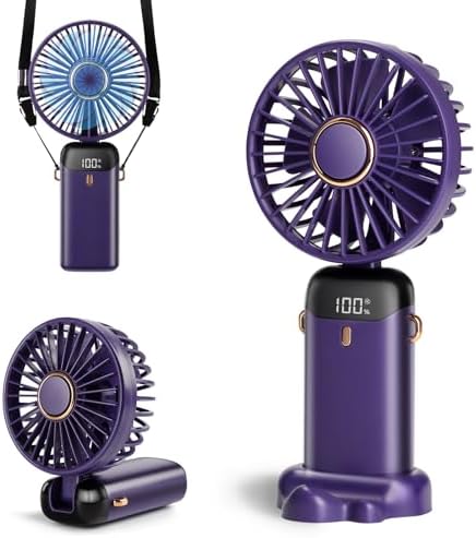 Amazon.com: Purple Portable LED Fan, 3000mAh Battery Operated, 3 in 1 ...