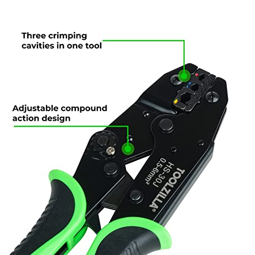 Toolzilla Cable Crimping Tool – Heavy Duty Ratcheting Wire Crimper ...
