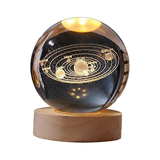 Buy GITGRNTH 3D Galaxy Crystal Ball Lamp - Solar System Night Light, 3D ...