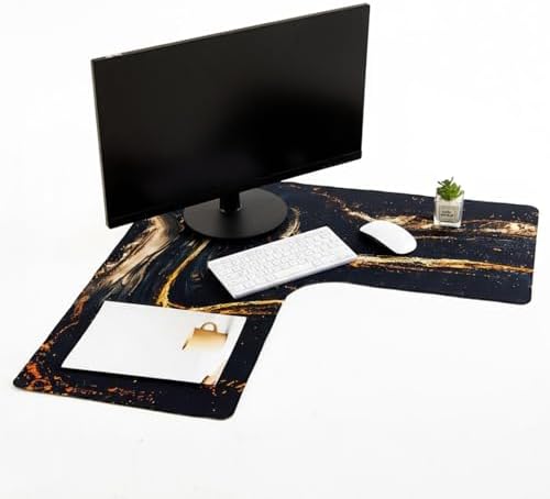 Amazon.com: Relaxweex L Shaped Desk Mat 33'' Large Rubber Printing ...