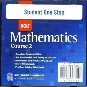 Holt Mathematics Course 2: Student One-Stop CD-ROM 2007: HOLT, RINEHART ...