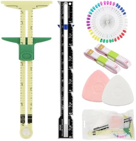 Amazon.com: 7Pcs Sewing Gauge Measuring Tool, 5-in-1 Sliding Gauge ...