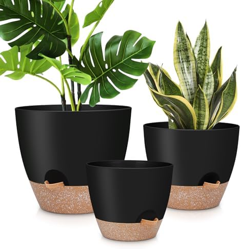 Amazon.com: YNNICO 12" 10" 9" Large Self Watering Plant Pots, 3 Pack ...