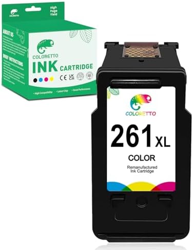 Amazon.com: COLORETTO 261XLRemanufactured for Canon CL-261XL 261 XL (1 ...