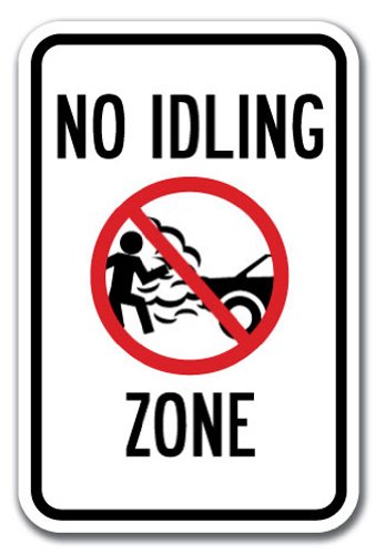 Amazon.com: No Idling Zone Sign 12" X 18" Heavy Gauge Aluminum Signs ...