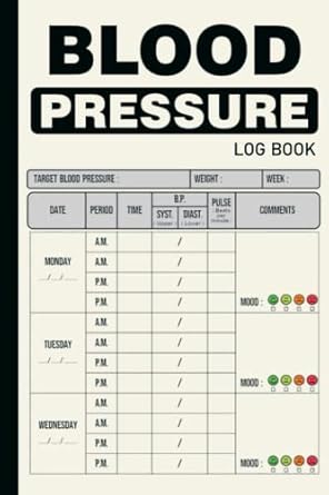 Blood Pressure Log Book: Record And Monitor Your Daily Blood Pressure ...