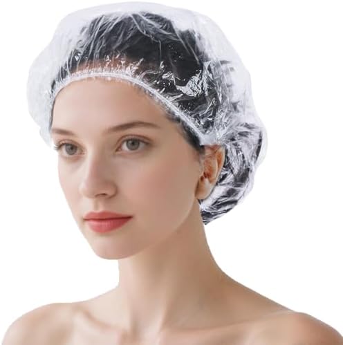 Amazon.com : 50 Pcs Disposable Shower Caps, Clear Plastic Bath Caps for ...