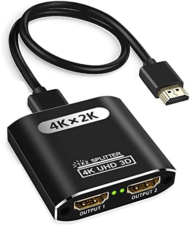 Amazon.com: HDMI Splitter 1 in 2 Out with 1.96ft HDMI Cable for Dual ...