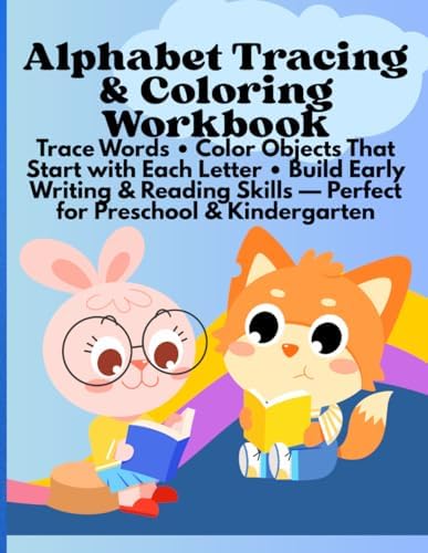 Alphabet Tracing & Coloring Workbook Trace Words • Color Objects That ...