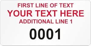 Amazon.com : Custom Label With Numbering, 1" x 2", Engineer Grade ...