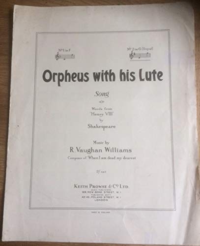 Orpheus with his Lute. Song, words ... by Shakespeare: Ralph Vaughan ...