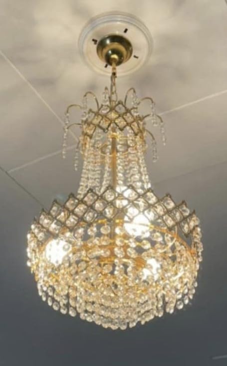 Buy SHRI MAHAL ANTIQUES Crystal Big Size Jhumar Ceiling Light for ...