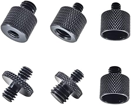 Midyrrg 6 Pcs Tripod Adapter Mic Stand Adapter 3/8 to 1/4 Adapter and 3 ...