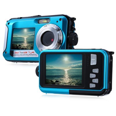 Double Screens Waterproof 24MP Digital Camera with 16X Digital Zoom ...