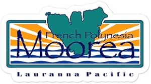 Amazon.com: Lauranna Pacific Moorea, Polynesian Flag with Outline of ...