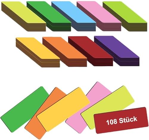 108 Stück Magnetetiketten beschreibbar, 75x25 mm Magnetstreifen ...