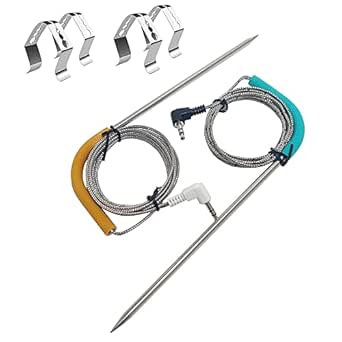 Amazon.com: 2PC Meat Probes and 4PC Stainless Steel Grill Clips ...