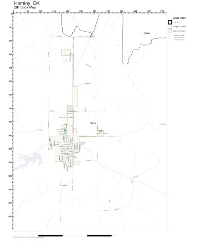 ZIP Code Wall Map of Hominy, OK ZIP Code Map Laminated: Amazon.com ...