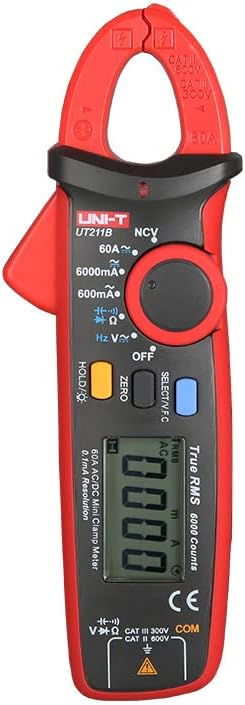 UNI-T UT211B 60A TRMS Mini AC/DC Clamp Meter with 0.1mA Current ...