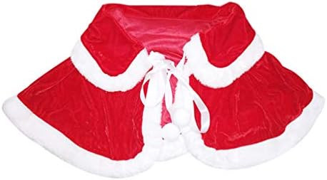 Amazon.com: Christmas Cape Short Xmas Cloak Santa Shawl Velvet Cloak ...