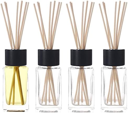 Gala Houseware Glass Bottle Reed Diffusers for Essential Oils, Set of 4 ...