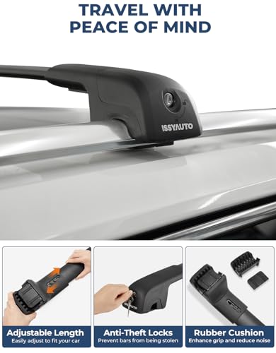 Snapklik.com : ISSYAUTO Lockable Roof Rack Cross Bars Compatible