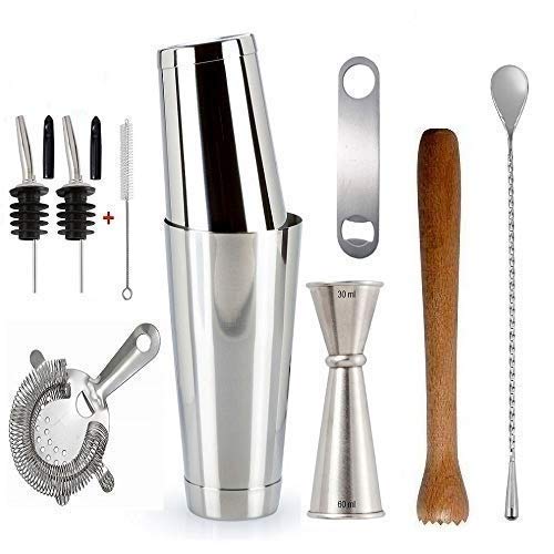 Buy Rengvo Professional Bartender Tool Set Boston Shakers Hawthorne ...