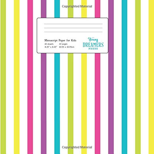 Manuscript Paper for Kids: Colorful Lines, Blank Sheet Music (Musicians ...