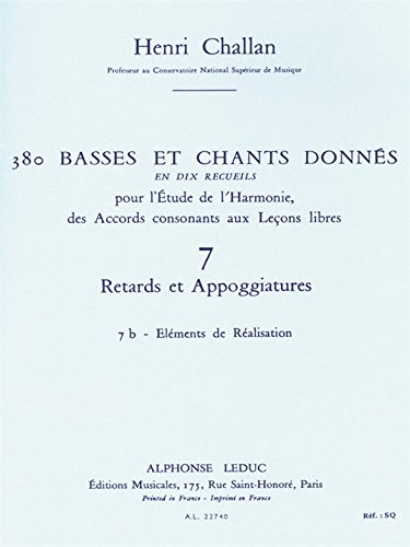 Amazon.com: HENRI CHALLAN: 380 FIGURED BASS EXERCISES (7B ...