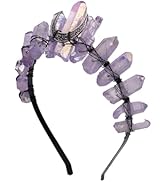 Amazon.com : Poememgi Raw Crystal Obsidian Tiara Headbands,Black Quartz ...