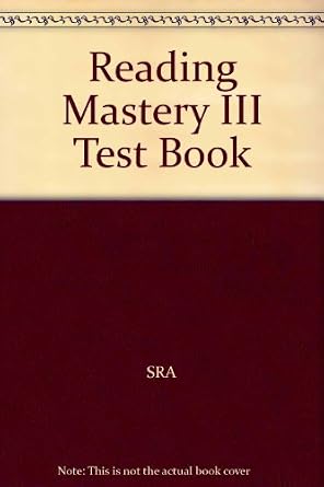 Reading Mastery III Test Book: SRA: 9780574101853: Amazon.com: Books