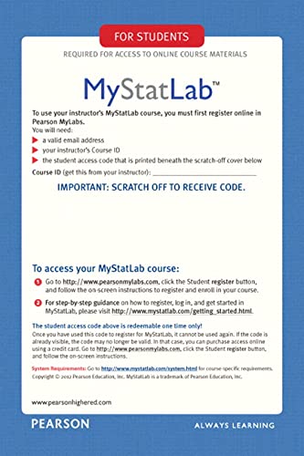 Amazon.com: MyStatLab Glue-in Access Card: 9780321847997: Pearson ...