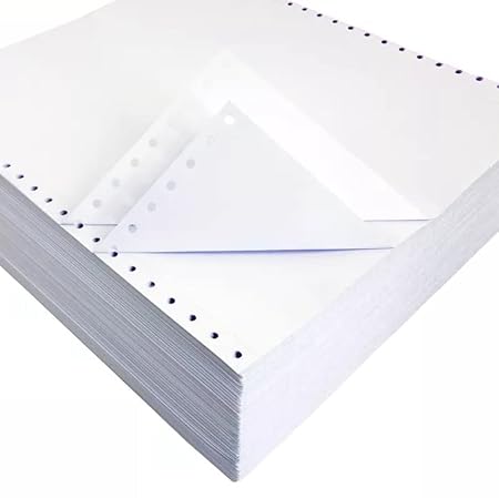 Dot Matrix Printer Paper 10"x12",1 Part 1000 Continuous Sheets 90 GSM ...