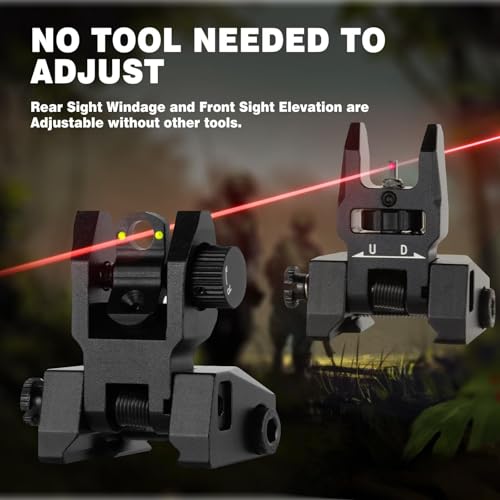 NURCIX Optic Iron Sights Fiber Optic Iron Scopes Front and Rear Scopes ...