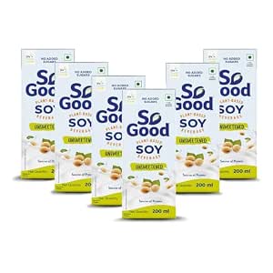 So Good Soy Beverage Unsweetened 1.2L (6 x 200ml) : Amazon.in: Grocery ...