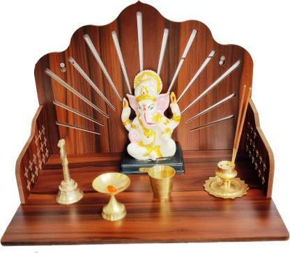 SparkX Handcrafted Wooden Home Temple: Traditional Indian Mandir for ...