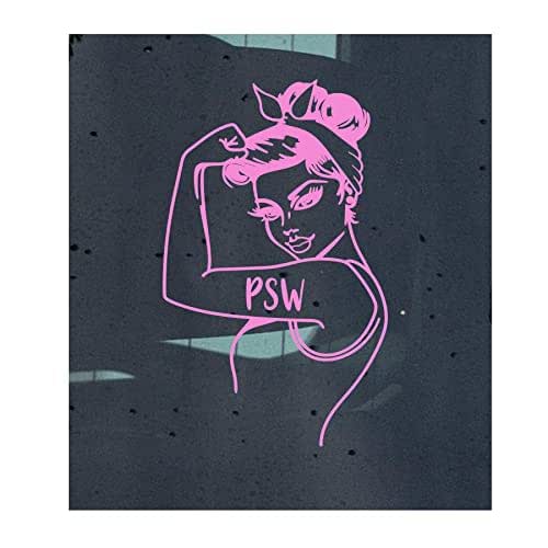 bubblegum pink PSW strong girl decal sticker, PSW Rosie the Riveter ...