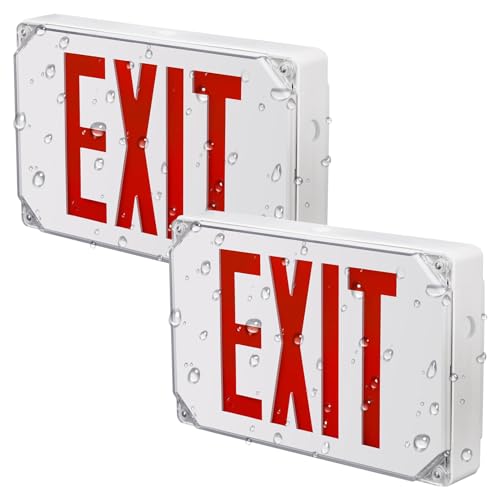 LEONLITE LED Exit Sign, Wet Location Exit Sign with Battery Backup, UL ...