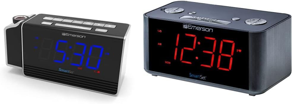 Amazon.com: Emerson SmartSet Projection Alarm Clock Radio with USB ...