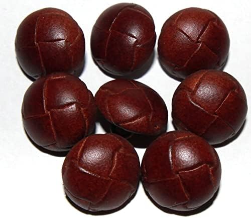 Amazon.com: 5/8 in Medium Brown Genuine Leather Buttons (15mm or 24 ...