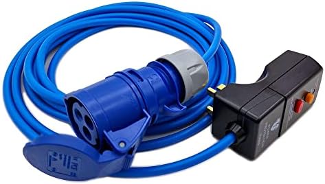 UK Made 15 Metre 13 Amp RCD Protected Plug to 16 Amp CEE Coupler Fly ...