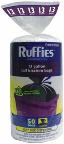 Amazon.com: Ruffies 973030 50CT 13GAL Trash Bag, 13 Gallon : Health ...
