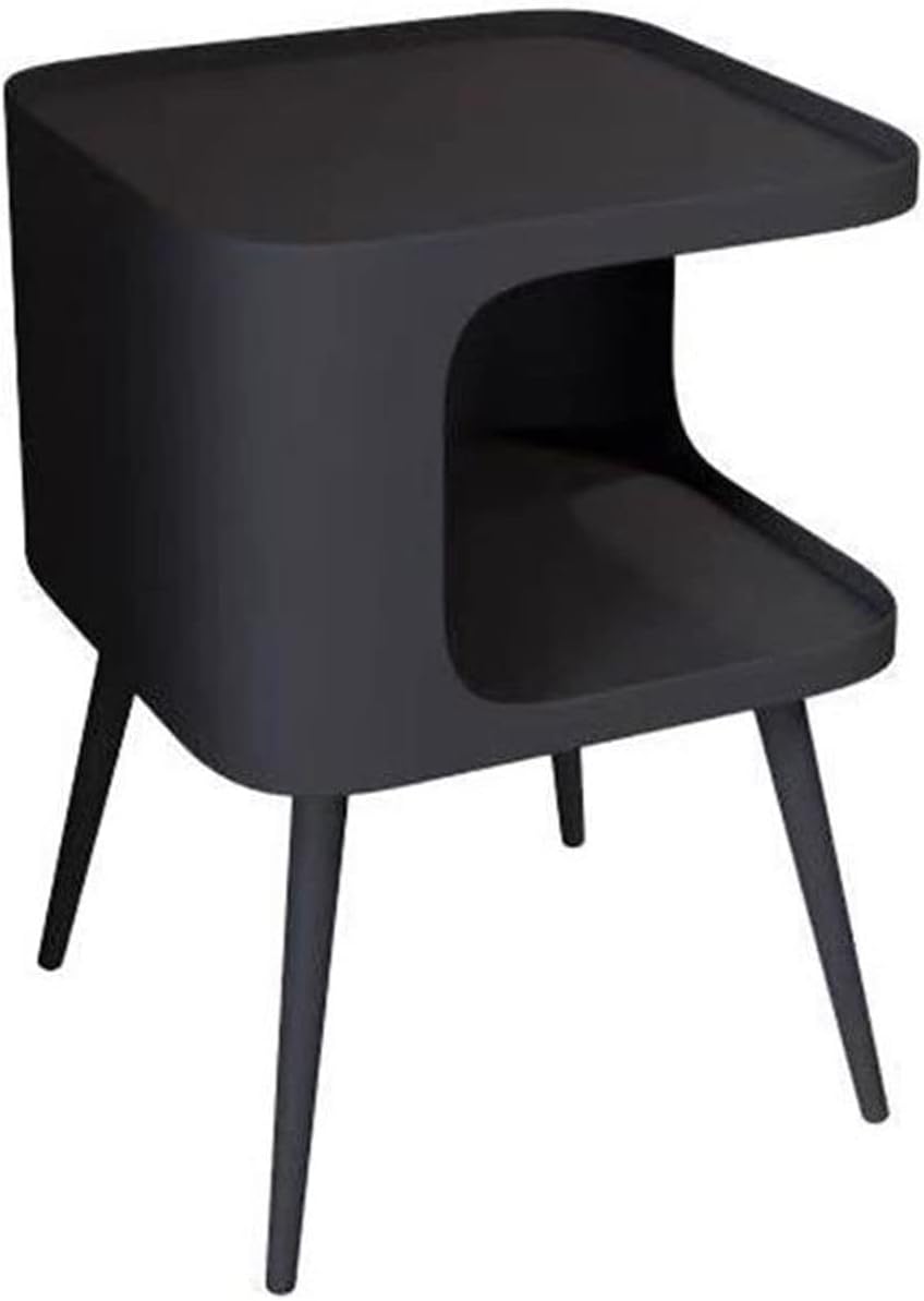 Side Table 2 Tier End Table, Metal Side Table with Storage Shelf ...