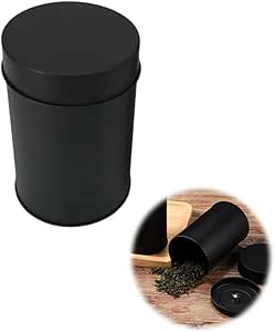 Matte Black Tea Storage Canister, Double Seal Tinplate Container ...