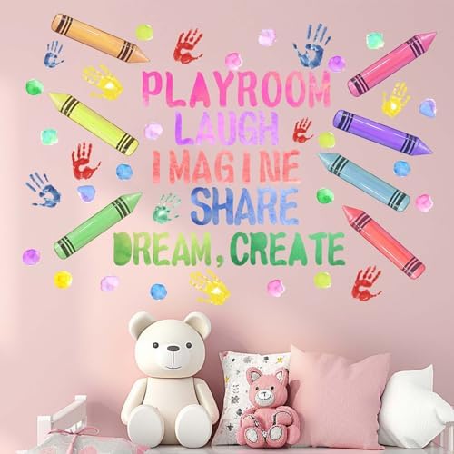Amazon.com: Wall Stickers for Kids Wall Decor, Handprint Classroom Wall ...