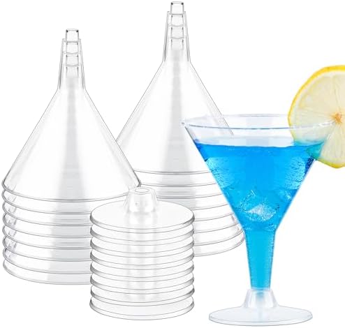 Amazon.com: Clear Plastic Martini Glasses 8 oz Disposable Martini ...