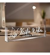 Amazon.com: Personalized Name Plate for Desk - Custom Engraved Name ...